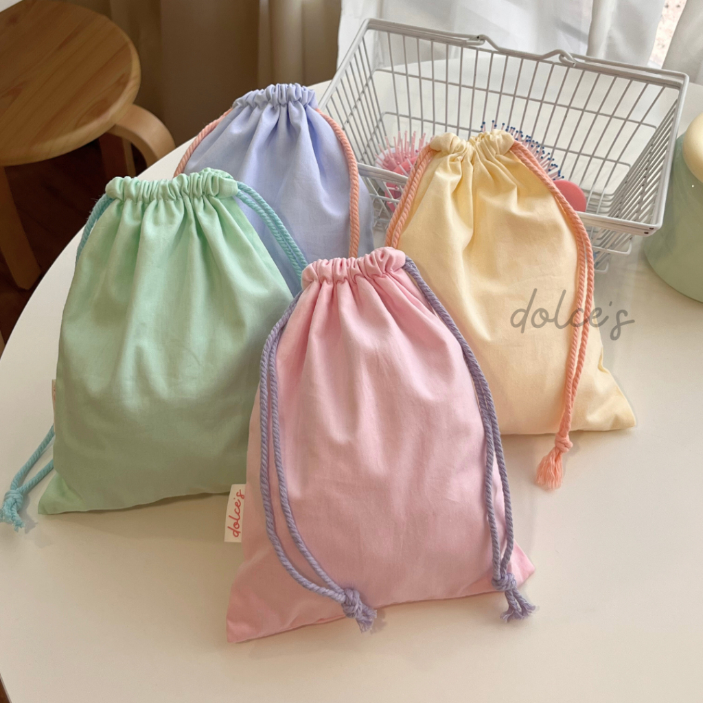 Get Organised Handmade Plain Pouch Storage Bag Pastel Cute Girl ...