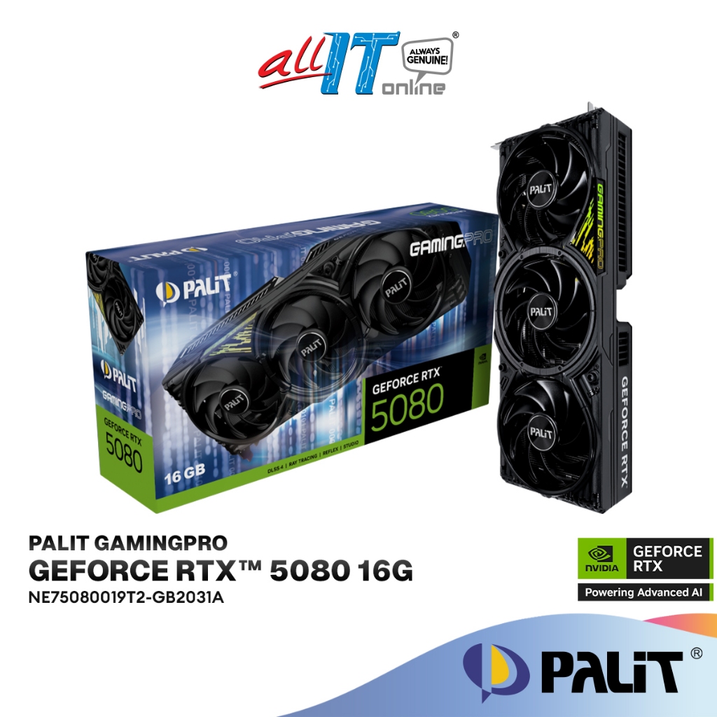 PALIT GeForce RTX 5080 GamingPro 16GB GDDR7 Graphics Card ...