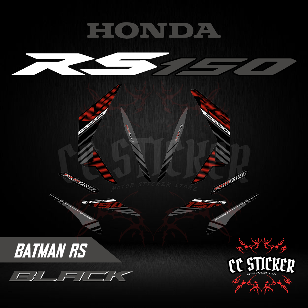 HONDA RS150 V1 V2 V3 | STICKER STRIPE MOTOR HITAM PURBA MERAH PURBA ...