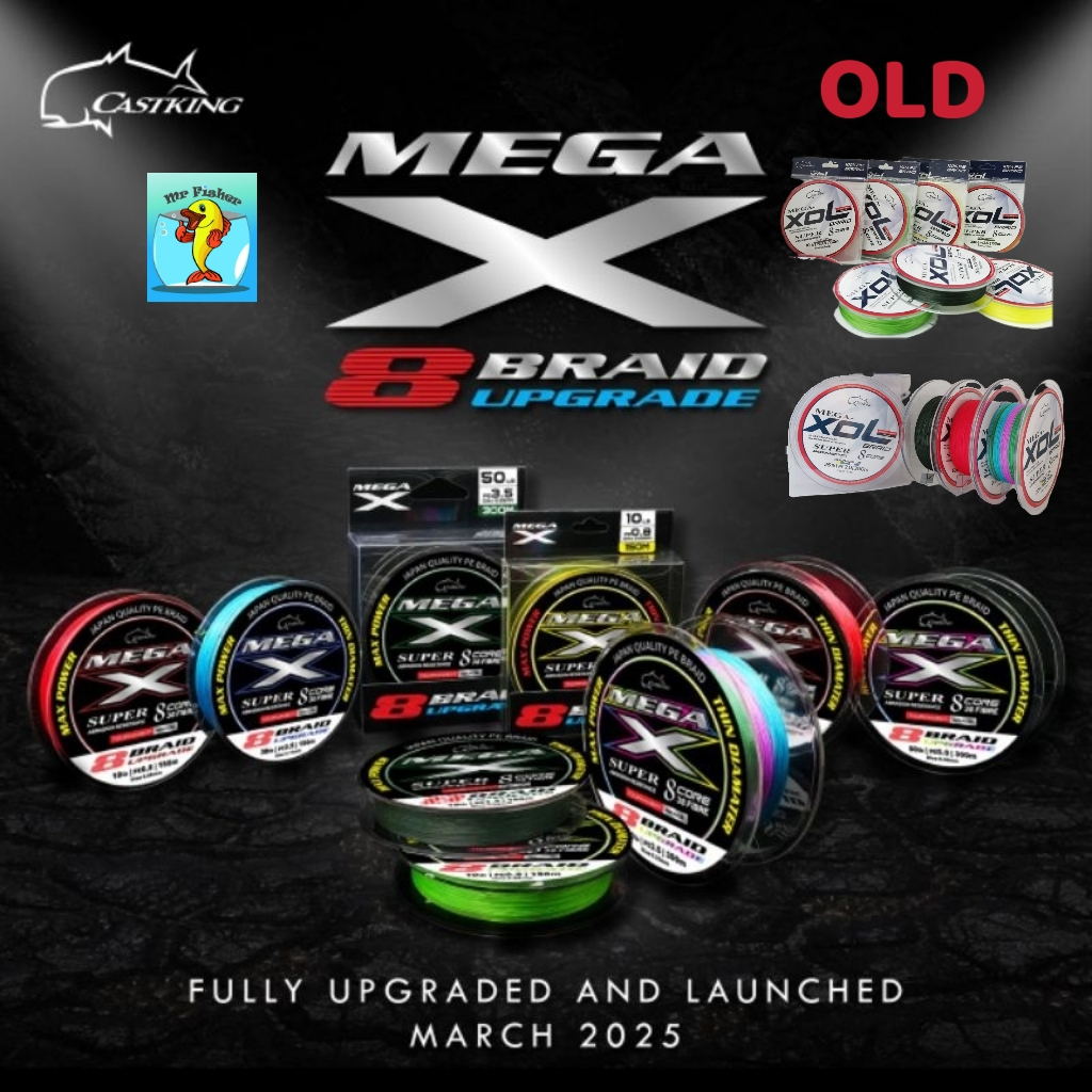 FISHER CASTKING MEGA X8 MEGA XOL 8 Sulam Braided Line upgraded version Fishing Line | Shopee ...