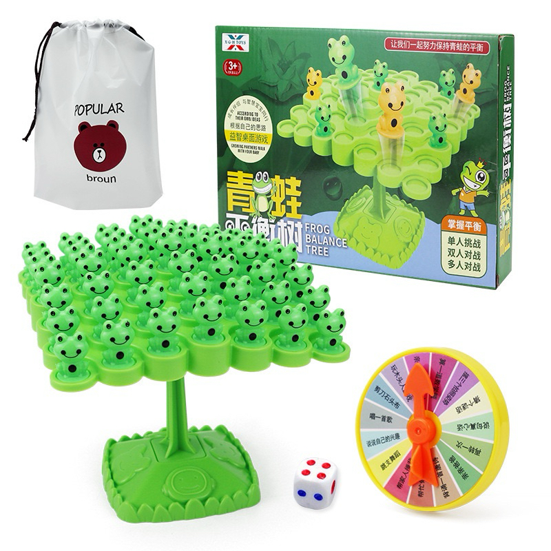 50pcs FROG Board Games for Kids Frog Stackable Balance Tree Toy Puzzle ...