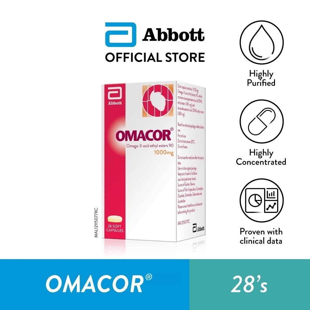 Abbott Omacor Omega-3 1000mg (28's) | Shopee Malaysia