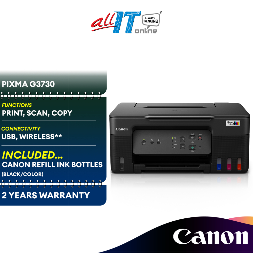 Canon Pixma G3730 All-in-One Wireless Inkjet Printer with Low-cost Ink ...