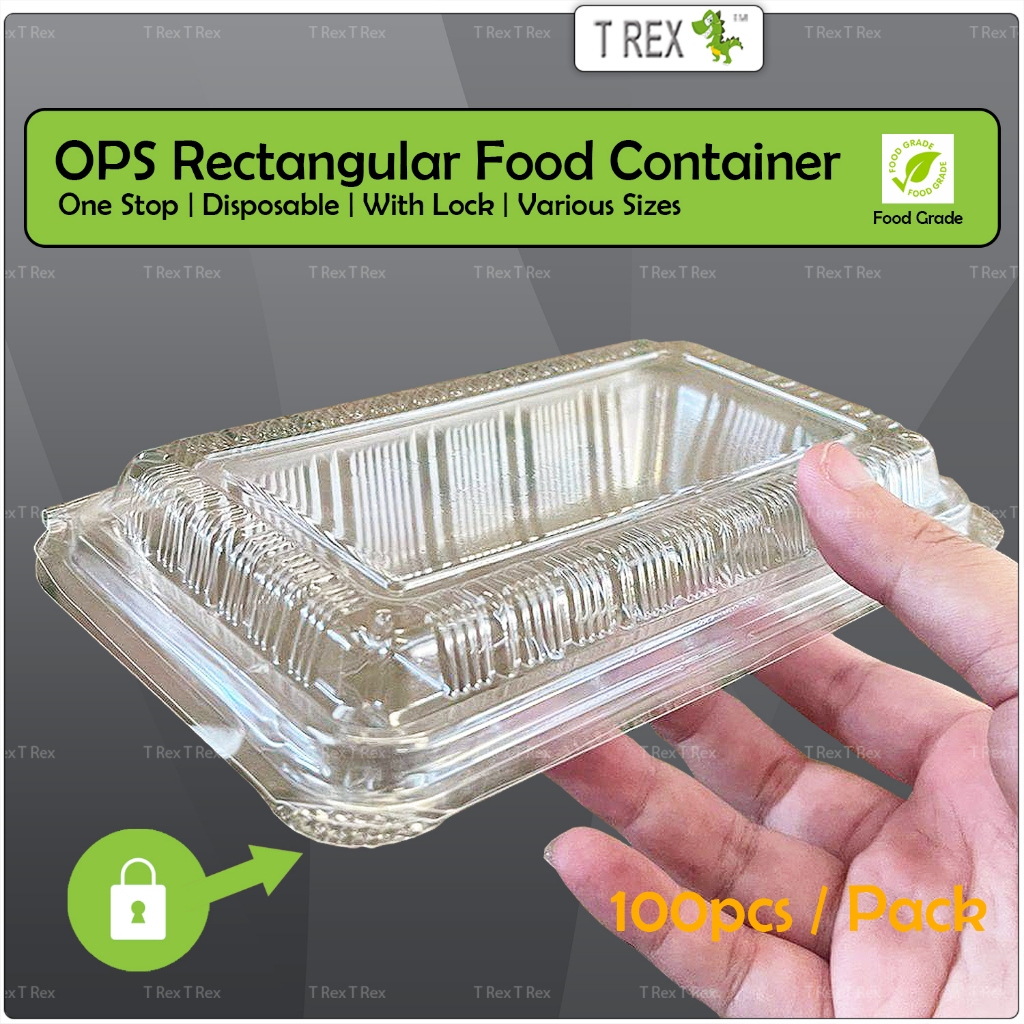 One Stop Disposable OPS Plastic Rectangular Container With Lock / Bekas ...