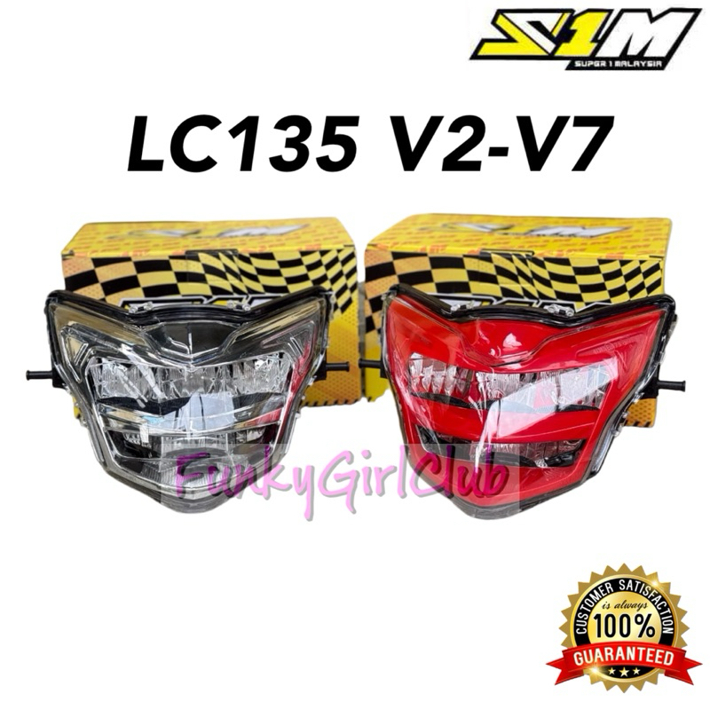S1M HEADLAMP LAMPU DEPAN LED LC135 V2 V3 V4 V5 V6 V7 HEAD LAMP CLEAR RED CHROME DP ZHIPAT IMPORT ...