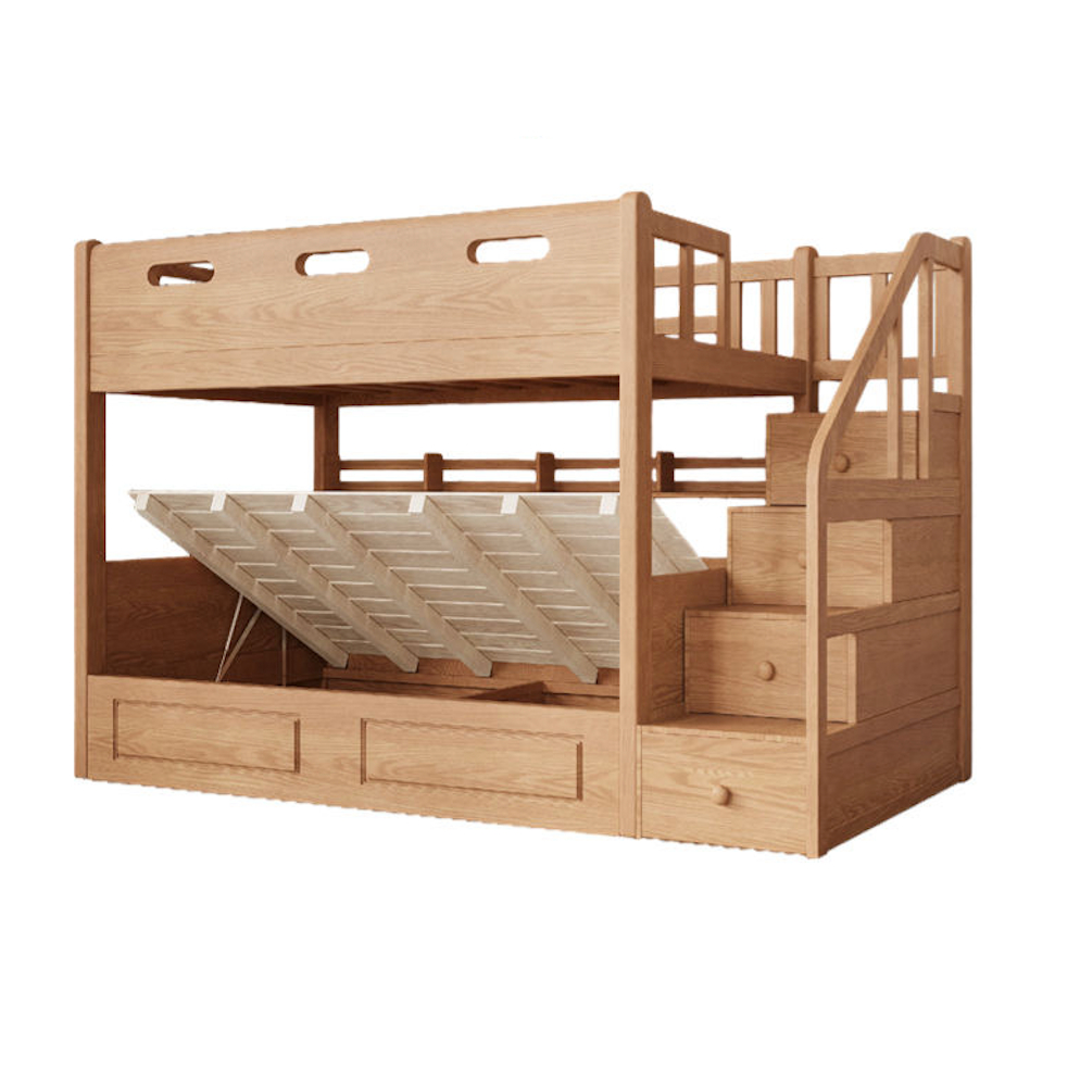 SCW premium bunk bed solid wood oak wood natural eco friendly strong and stable bunk bed ...