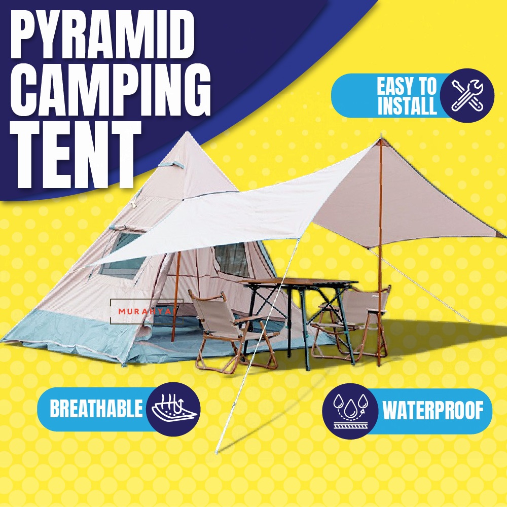Camping tent waterproof Khemah Besar Kemah murah Outdoor pyramid teepee ...