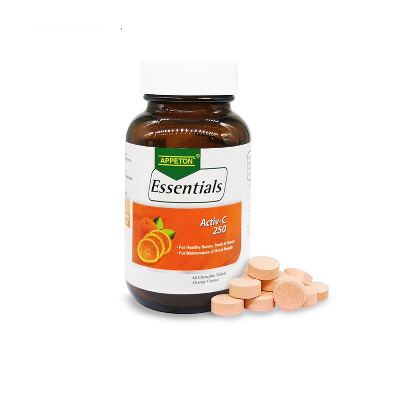 APPETON ESSENTIALS ACTIV-C 250MG CHEWABLE TABS 60'S ( ORANGE ) | Shopee ...