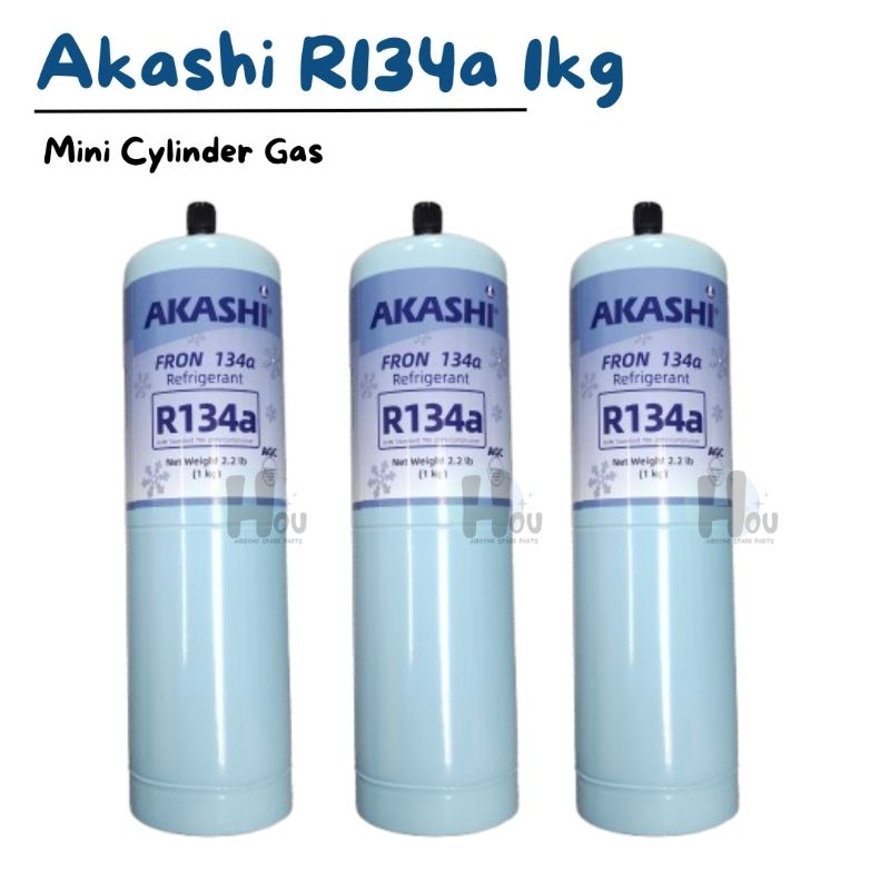 [READY STOCK] Akashi R134a Gas Mini Cylinder Gas Car Aircond Refrigerator Top up Gas 1kg ...
