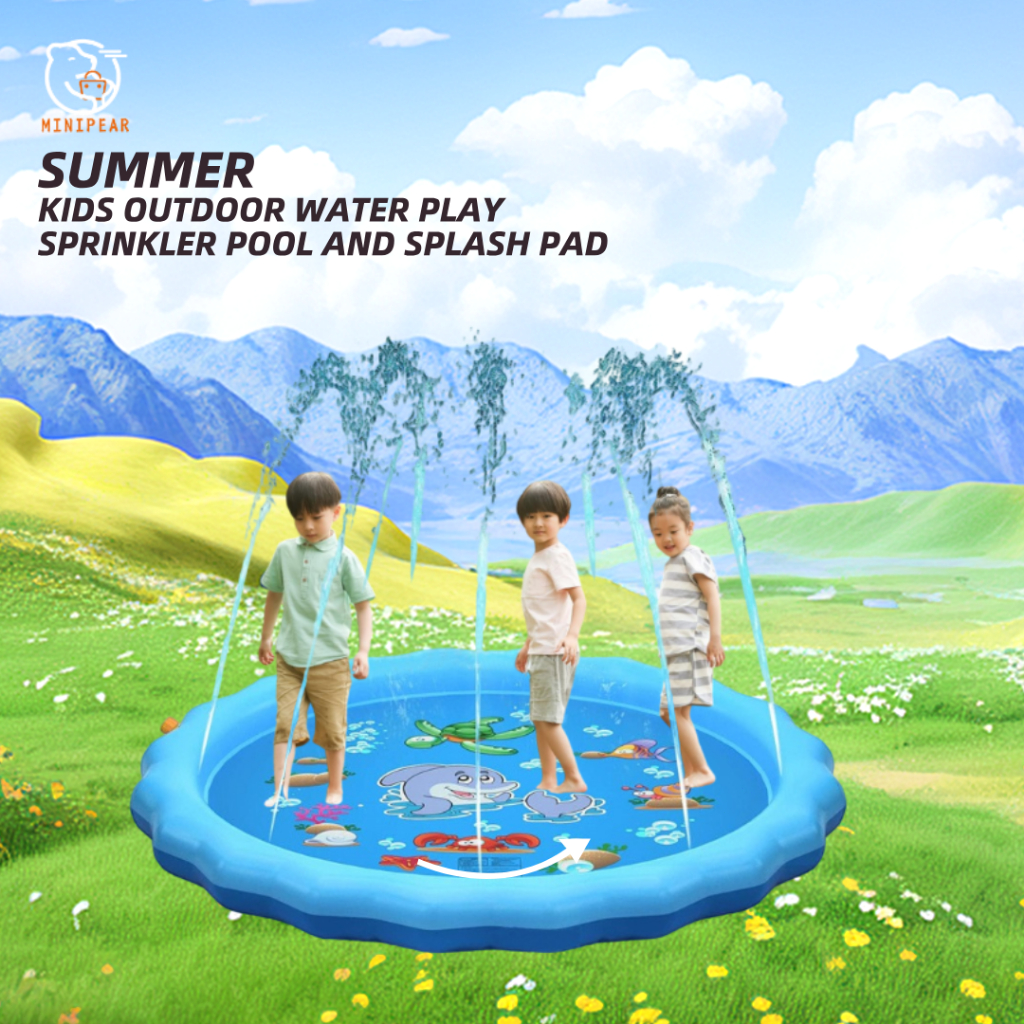 Outdoor Water Play Splash Pad Kids Sprinkler Pool With Interactive ...