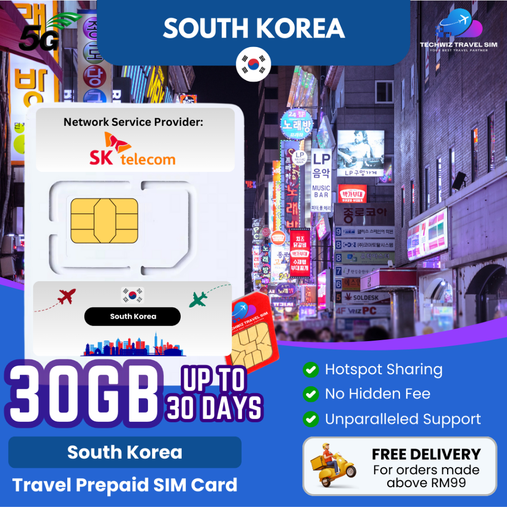 【韩国 Korea SIM Card】【Max 30GB】【 Hotspot】Korea Travel SIM Card Korea SIM ...