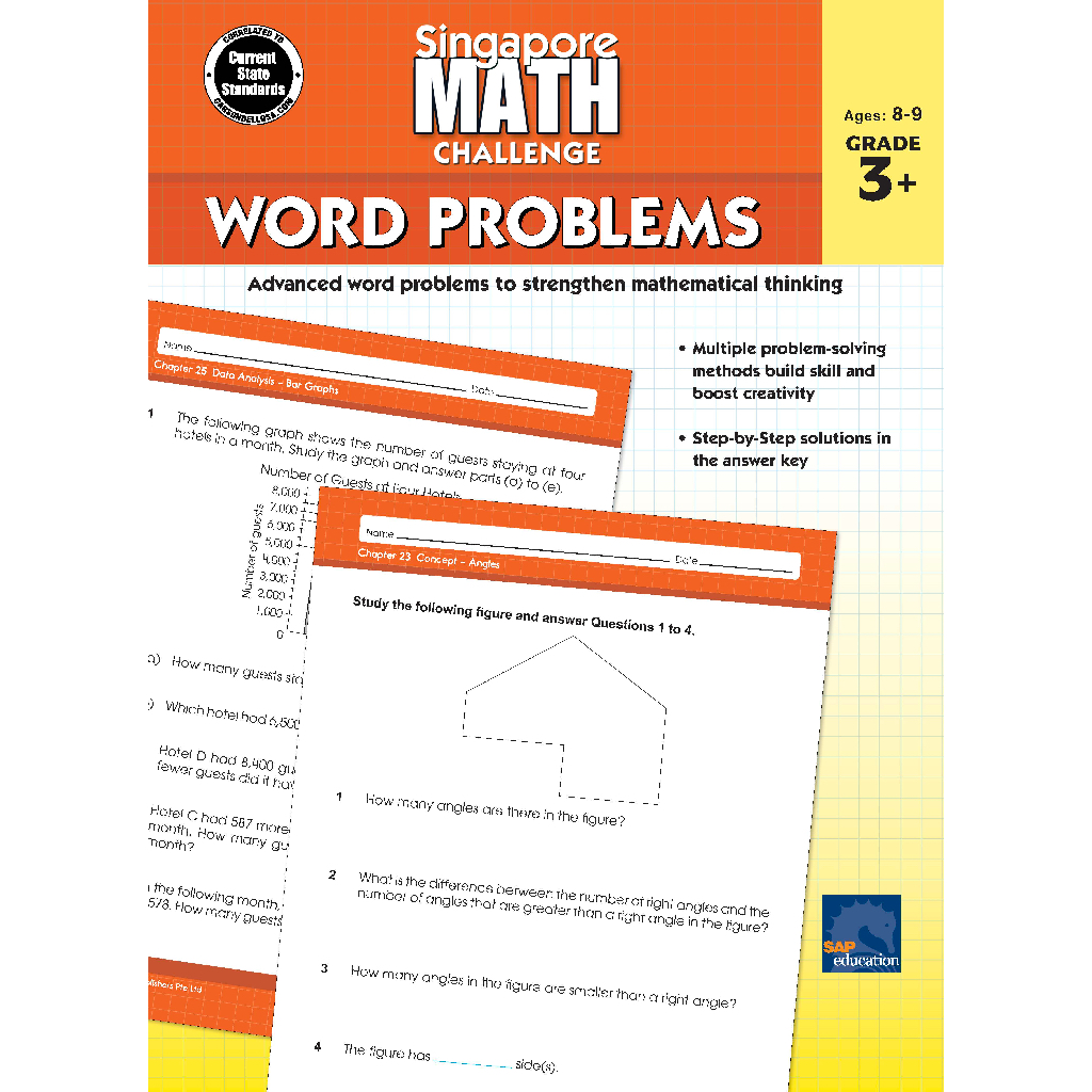 Singapore Math Challenge Word Problems, Grades 3+ | Shopee Malaysia