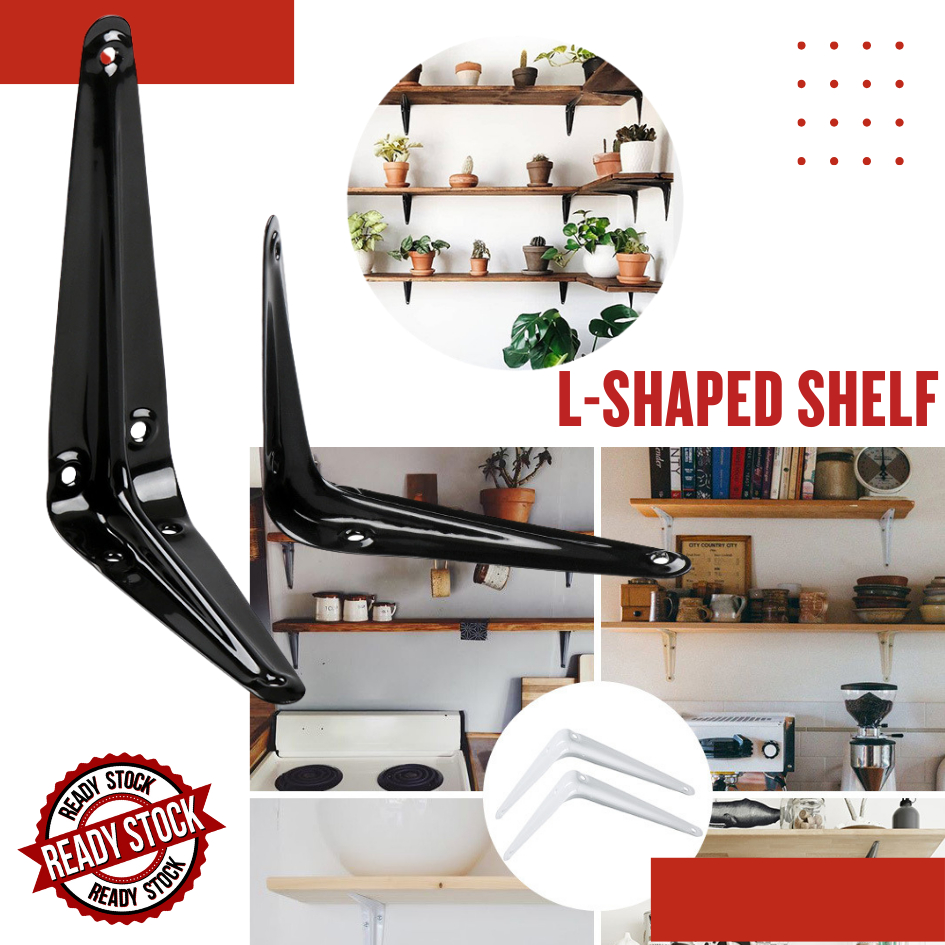 【HIGH QUALITY】Hanging Fixed Shelf Rack Tripod Bracket L Shelf L Shape ...