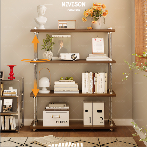 NIVISON Multifunctional Shelf Rack Nordic 3-4 Layers DIY Simple Storage ...