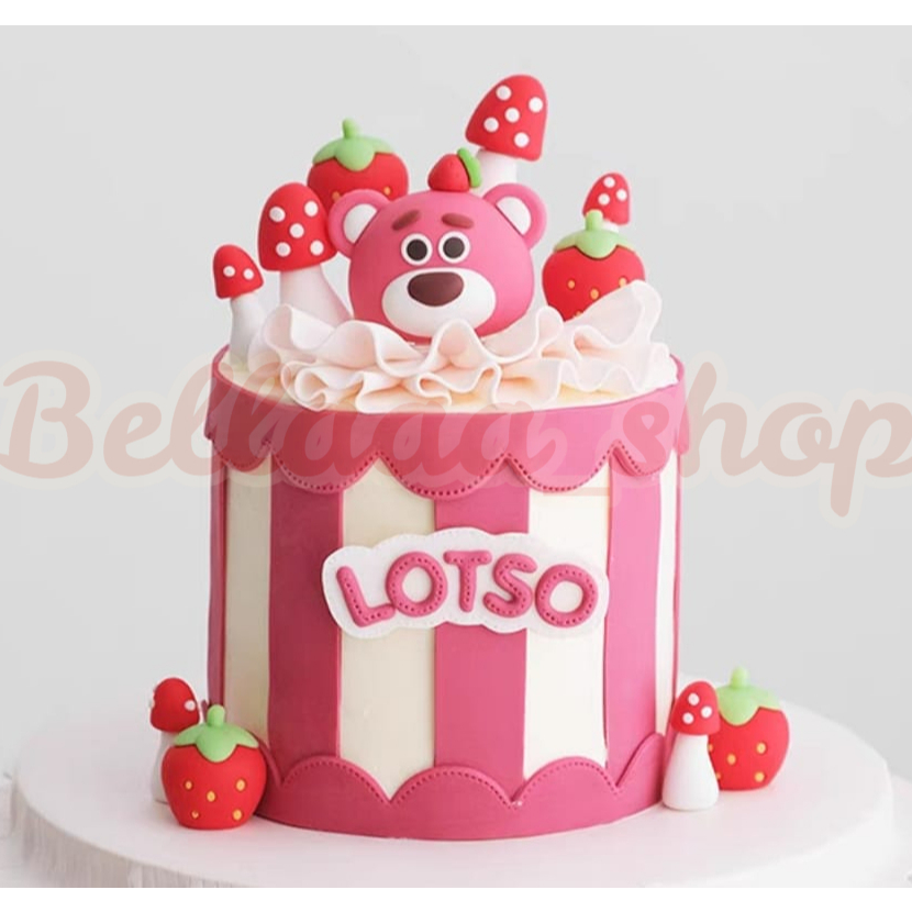 Strawberry Bear Lotso Cake Topper Cake Decorations 草莓熊蛋糕装饰摆件 | Shopee ...