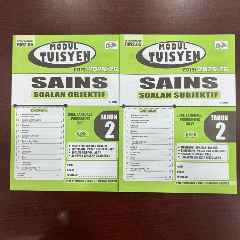 (SK Syllabus) Model Tuisyen Sains/Science Tahun 2/Year 2 Dwibahasa/Dual ...