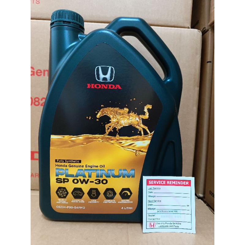 HONDA engine oil SP 0w-30 fully synthetic engine oil 4 liter | Shopee ...