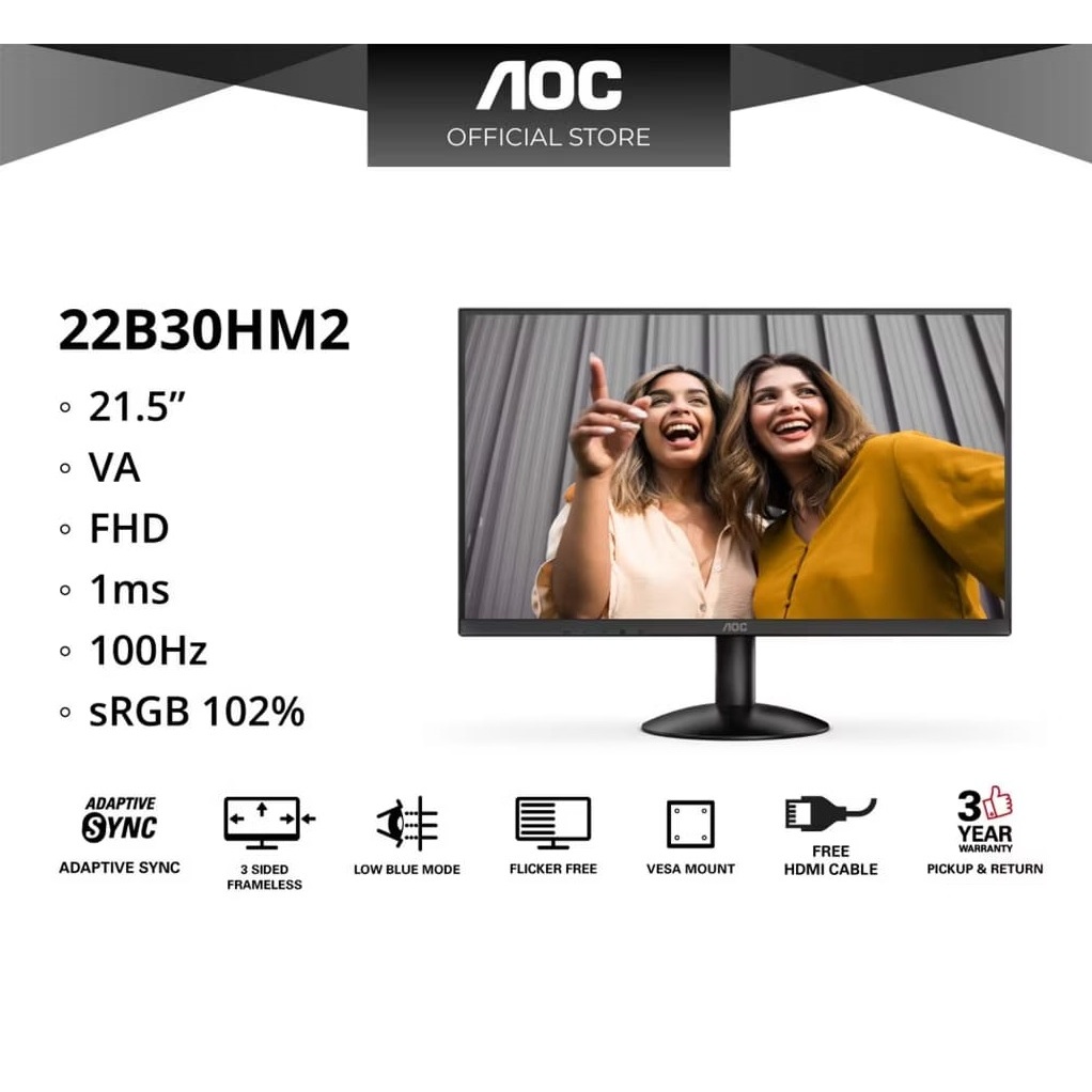 AOC 22B20JHN2 / 22B15H2 / 24B15H2 21.5" 23.8" FHD LCD MONITOR ( VA/IPS ...