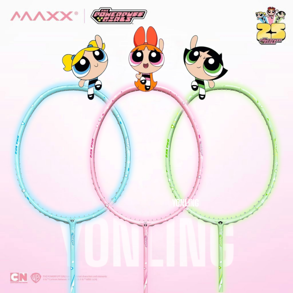 MAXX POWERPUFF GIRL Limited Edition Original (30lbs) Badminton Racket ...