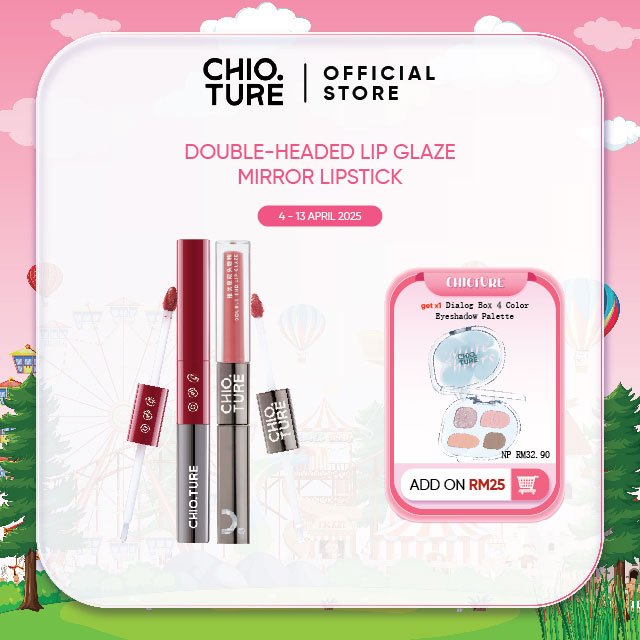CHIOTURE Double-Headed Lip Glaze Mirror Lipstick Chio ture | Shopee ...