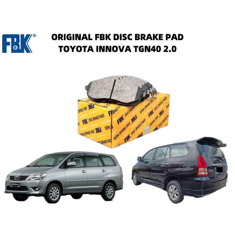 100% ORIGINAL FBK FRONT DISC BRAKE PAD TOYOTA INNOVA 2.0 TGN40 (FD2832S ...