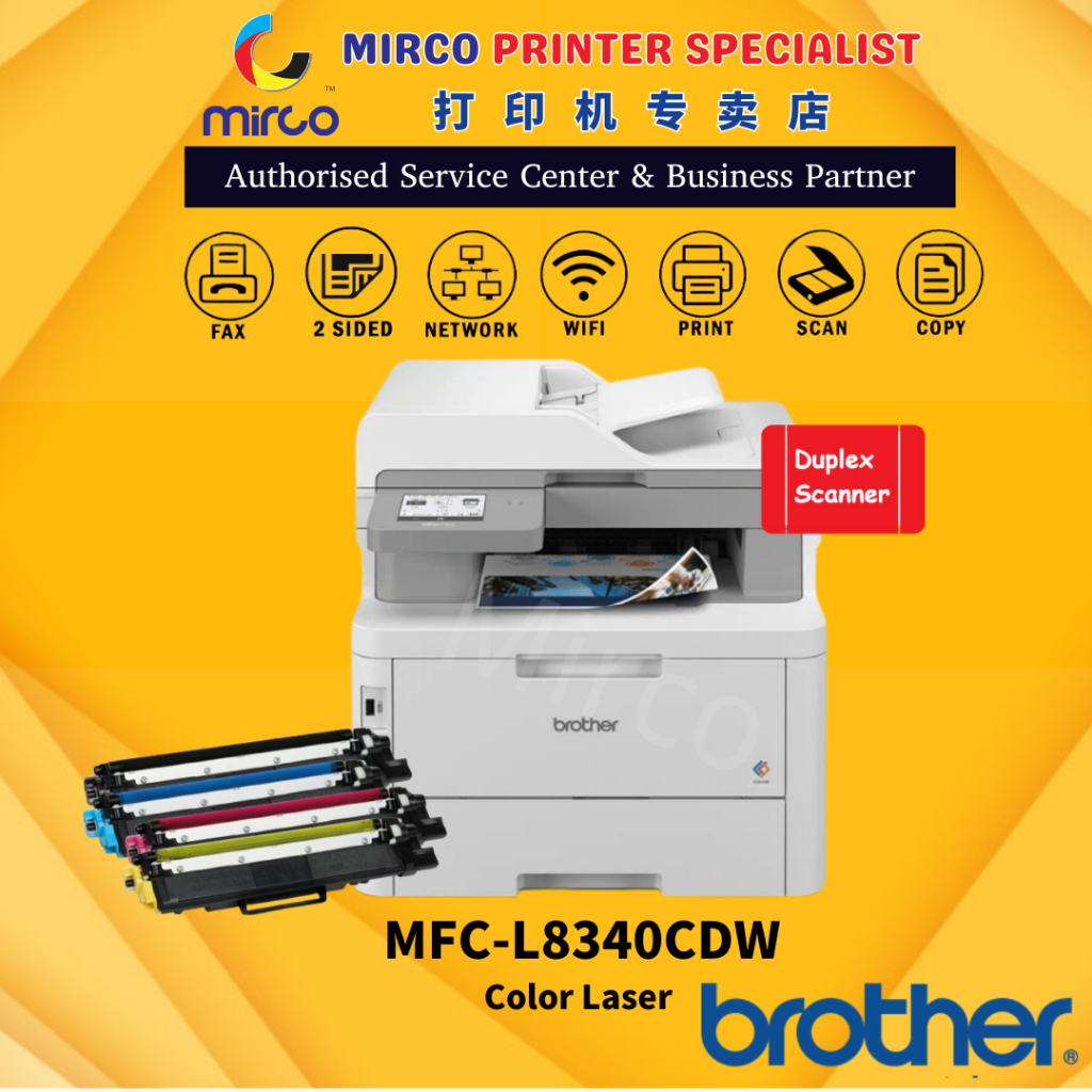 Brother MFC-L8340CDW Color LED Laser Printer- (2SIDED SCAN & PRINT ...