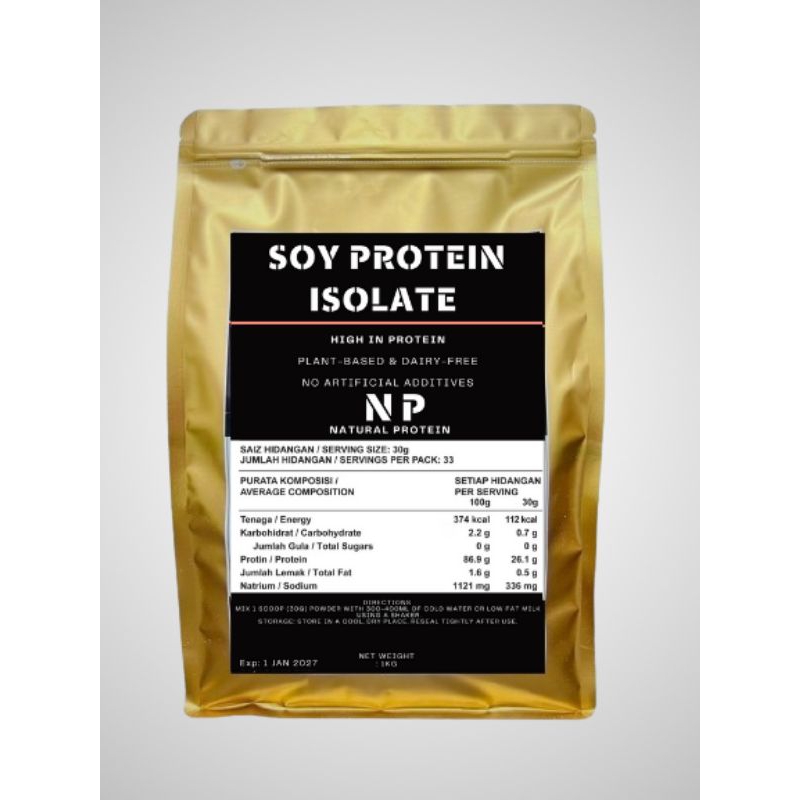 Natural Soy Protien Isolate (1kg) | Shopee Malaysia