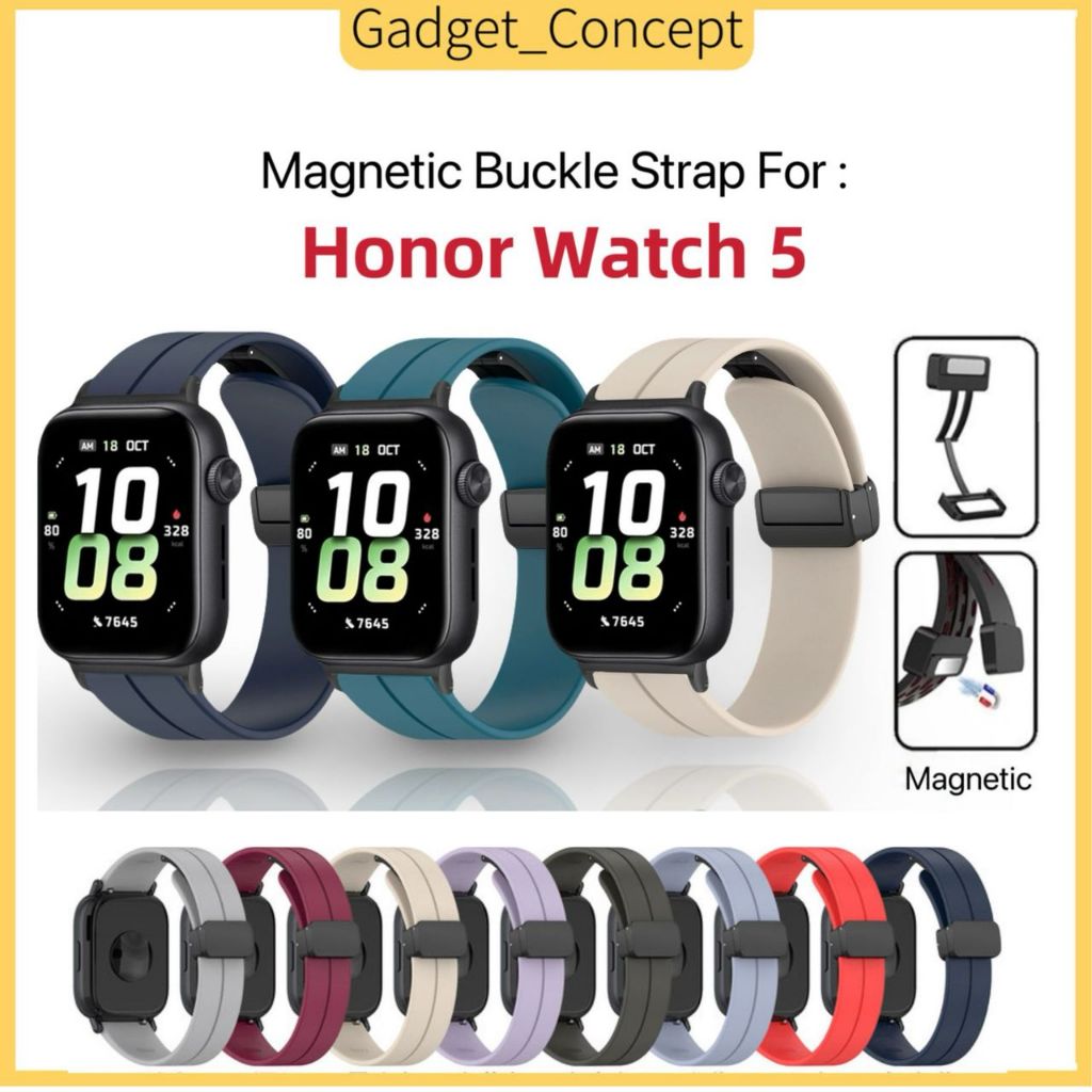 Strap For Honor Watch 5 Wrist Watch Bands Magnetic Buckle Silicone ...