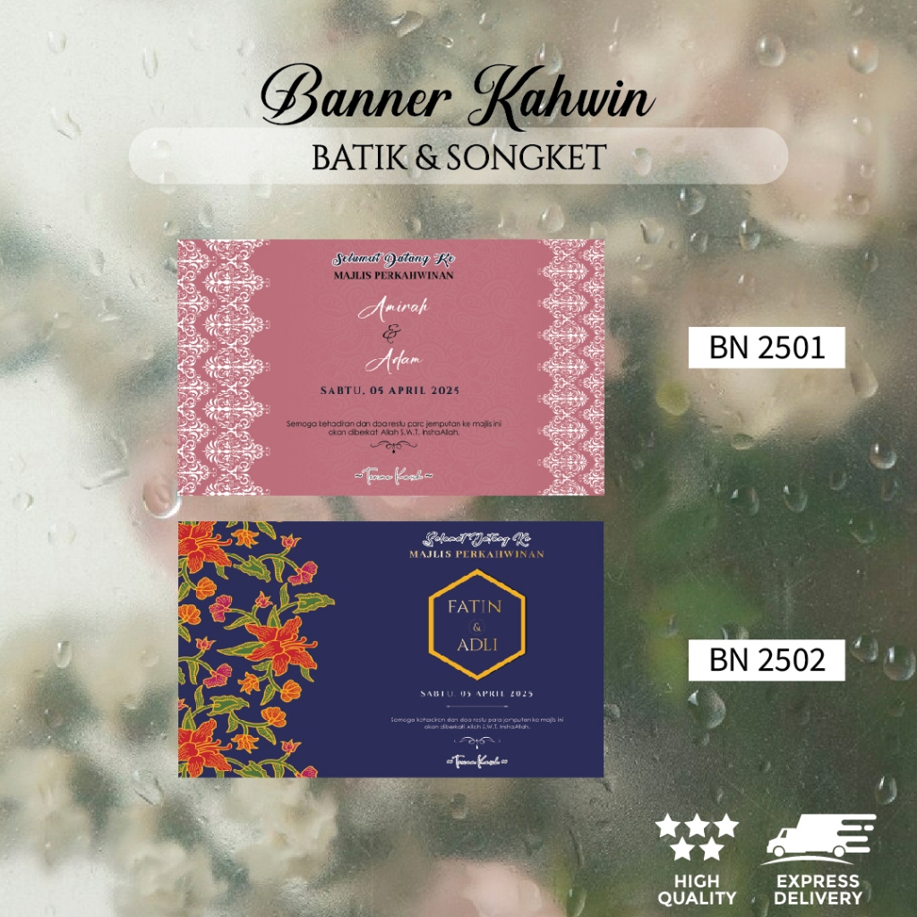 Banner Majlis Perkahwinan Tema Klasik dan Tradisional + Wedding Banner ...