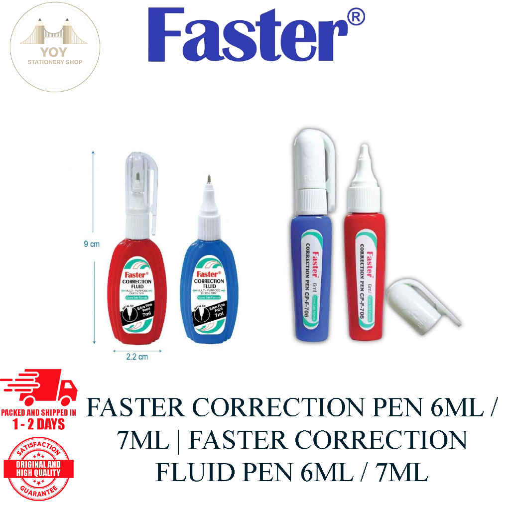 FASTER CORRECTION PEN 6ML / 7ML | FASTER CORRECTION FLUID PEN 6ML / 7ML ...
