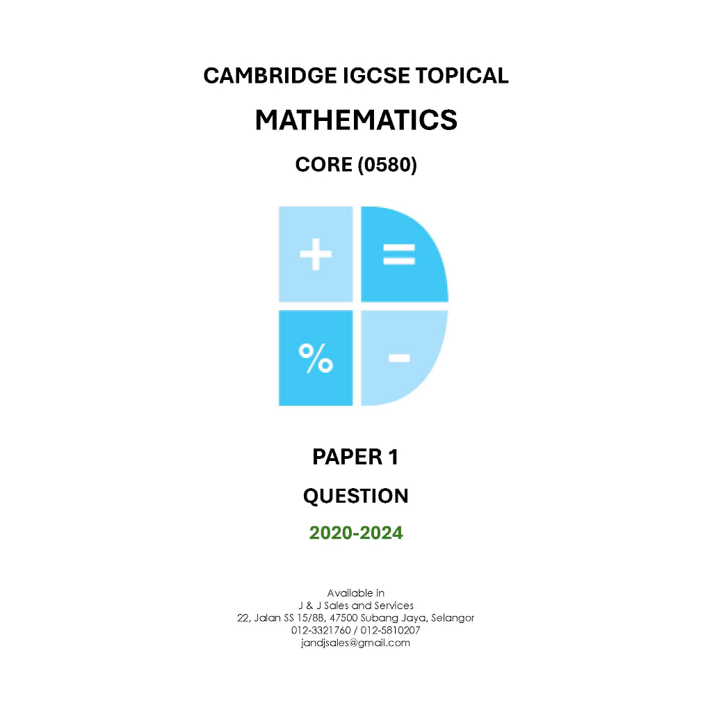 [New] IGCSE Mathematics (0580) Topical 2020-2024 (Core) | Shopee Malaysia