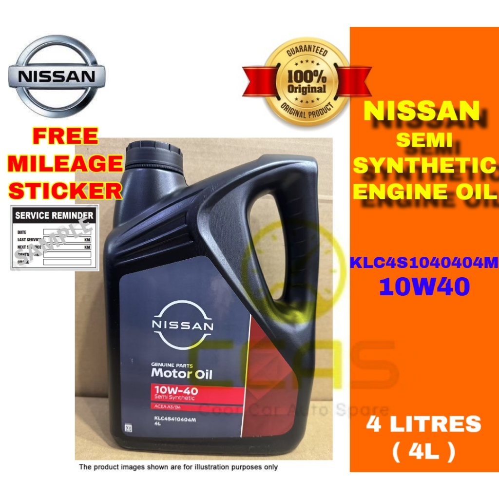 100% ORIGINAL NISSAN ENGINE OIL SEMI SYNTHETIC 10W10 4L 4 LITRES ACEA ...
