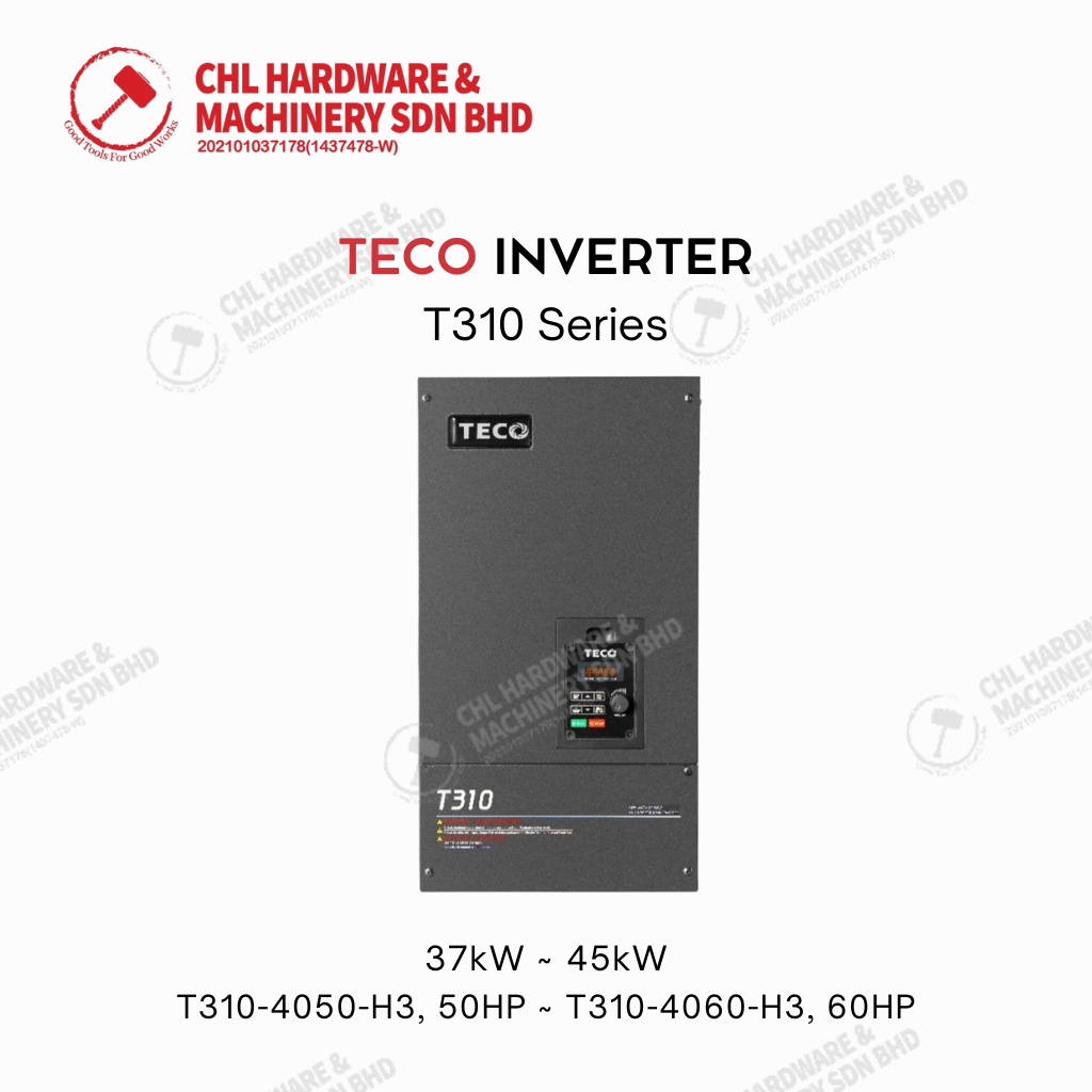 TECO Inverter T310 Series / PN: 37kW~45kW / T310-4050-H3, 50HP ~ T310 ...