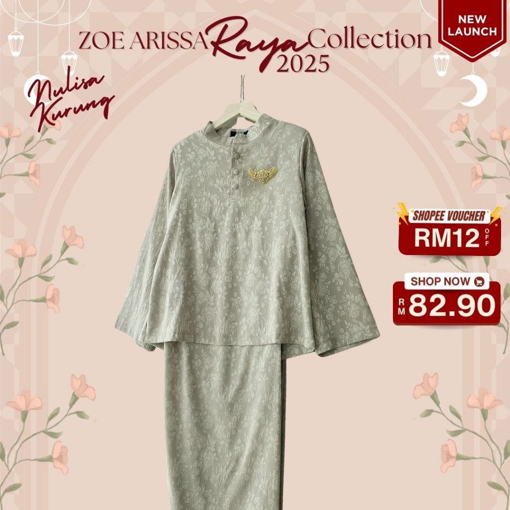 ZOE ARISSA Nulisa Kurung Moden Raya Haji 2025 Textured Premium Floral ...