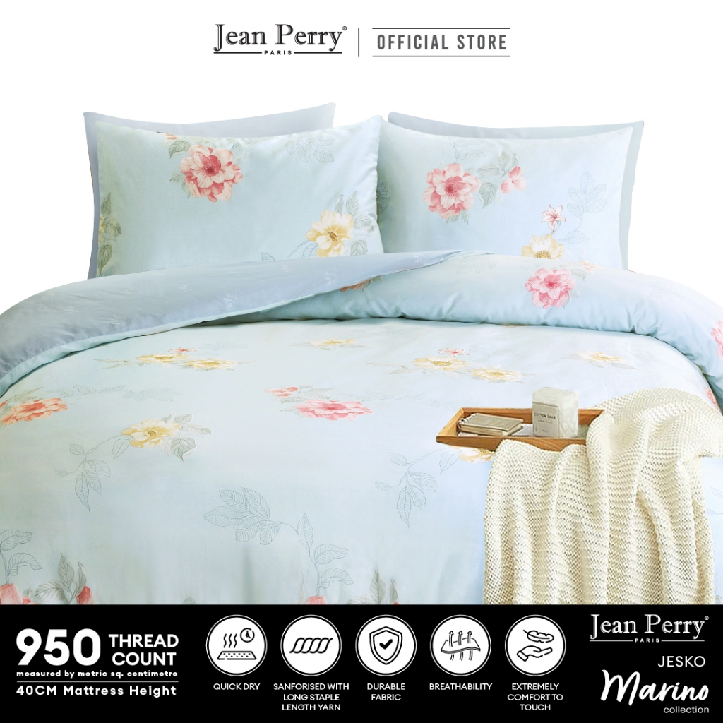 Jean Perry Marino Comforter Set - 100% Combed Cotton Sateen 950TC ...