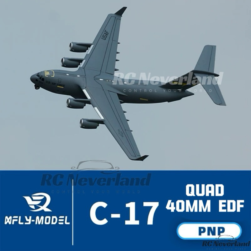 XFLY quad 40mm EDF C-17 Cargo plane 4S PNP remote control model ...