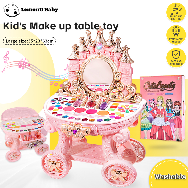Lemonu baby Make Up Mainan Kanak-kanak Mesa Makeup Bukan Toksik Budak ...