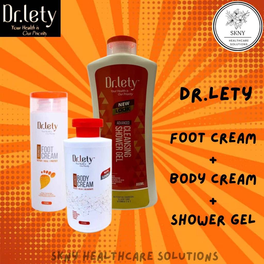 {ORIGINAL} Dr.Lety Advanced Foot Cream & Cleansing Shower Gel & Body ...