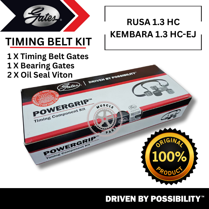 (ORIGINAL GATES ) PERODUA RUSA 1.3, KEMBARA 1.3 HC TIMING BELT KIT SET ...
