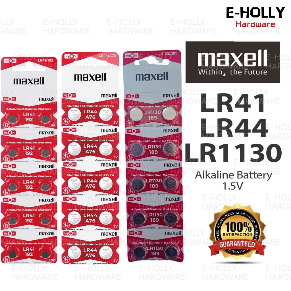 EHOLLY MAXELL LR1130/LR44 /LR41 Alkaline AG13 AG3 AG10 L1154F Bateri ...