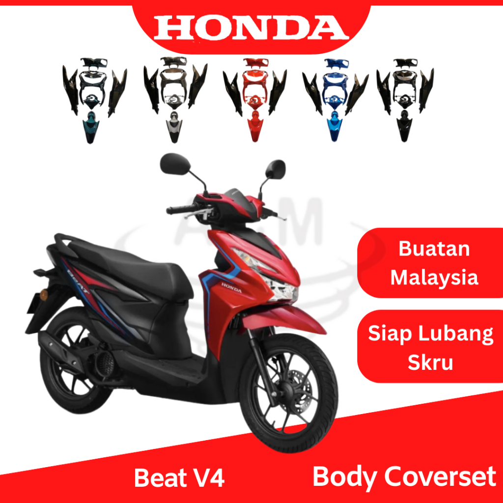 HONDA BeAT V4 Full Body Cover Set Coverset Color Fuel Injection Bodyset ...