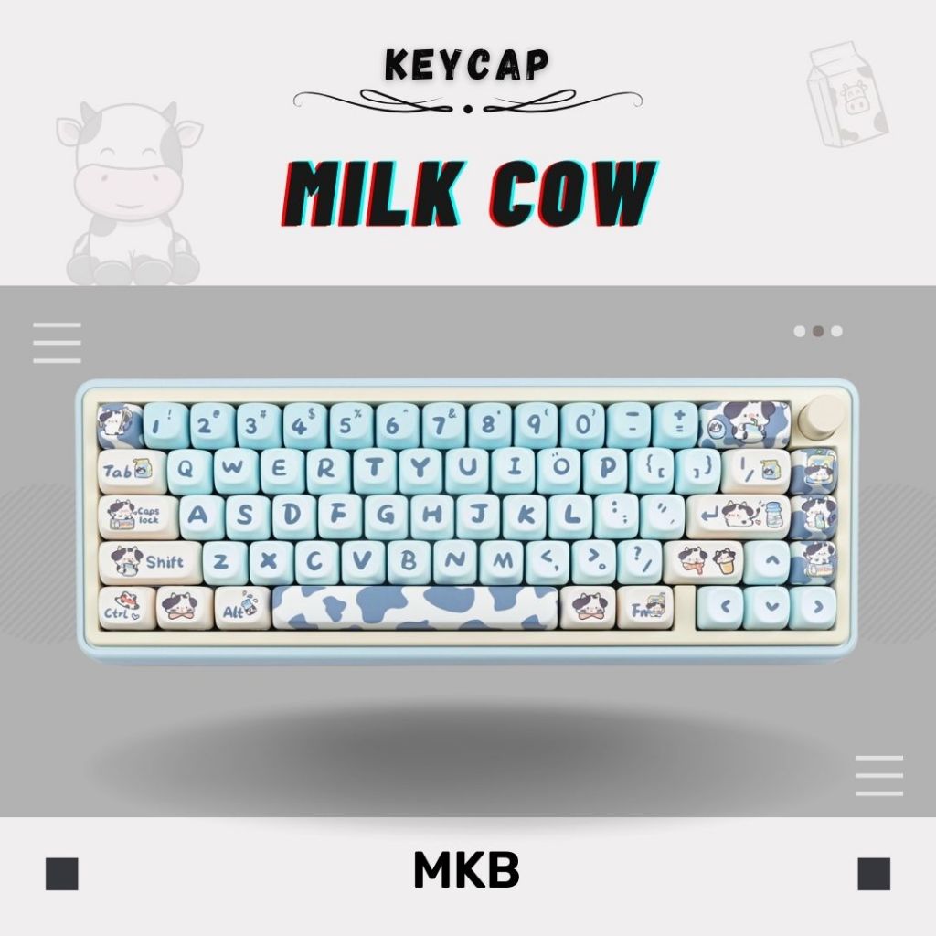 MKB Milk Cow PBT MOA Profile Keycap Set for Mechanical Keyboard ...