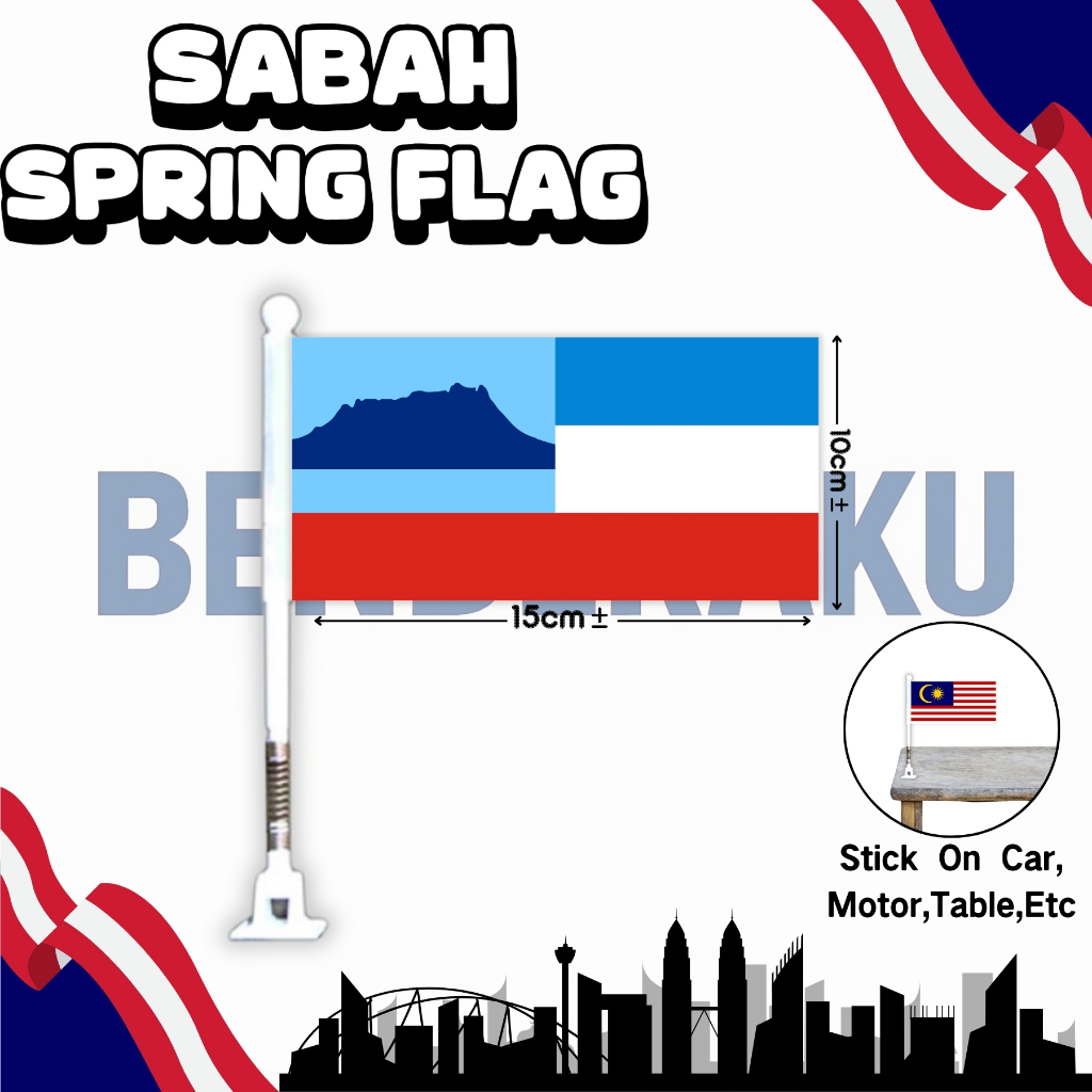 【Benderaku】Sabah Spring Flag Bendera Spring Sabah Negeri/State Spring ...