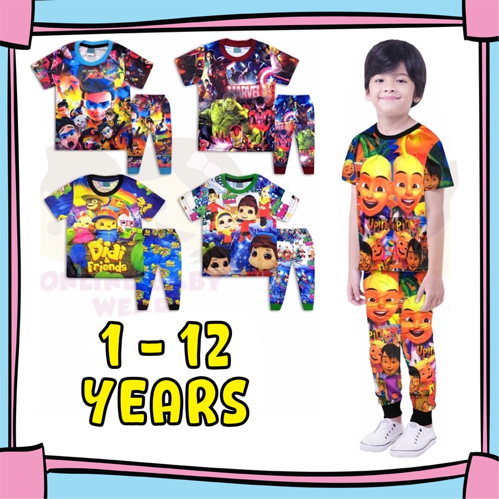 Kids Cartoon Full Print Microfiber Pajamas - Random Color (2-6Y) Kids ...