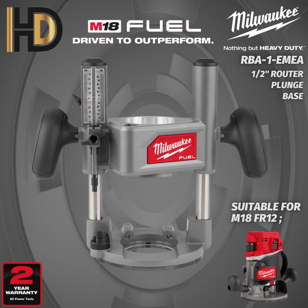 Milwaukee 1/2" Router Plunge Base / Suitable for Model M18 FR12 / RBA-1 ...