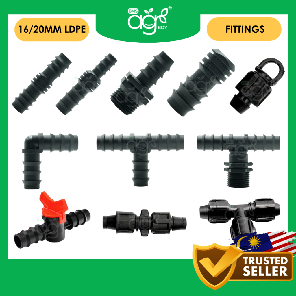 [Min 20pcs] AgroBuddy LDPE 16mm / 20mm Aksesori Polipaip Fertigasi ...