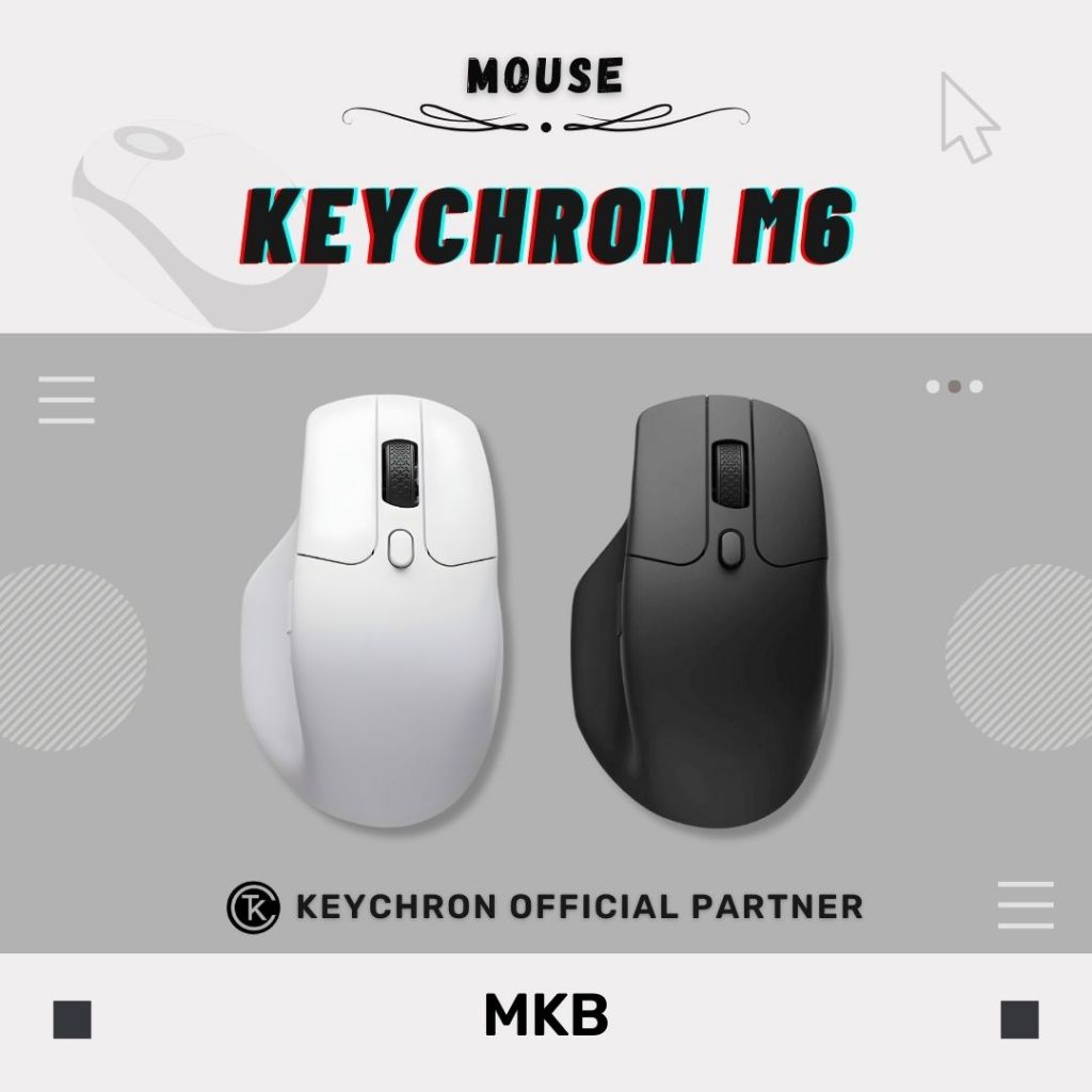 Keychron M6 Lightweight Customizable Side Macro Button Ergonomic Design Wireless Gaming Mouse ...