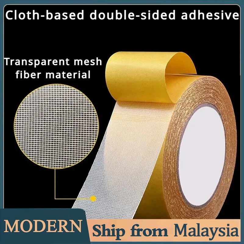 Double Super Sticky Sided Tape High Viscosity Grid Fiber Transparent ...
