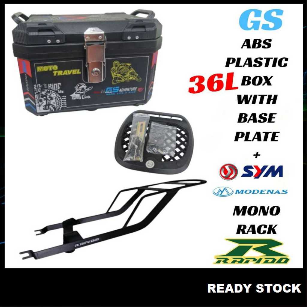 GS 36L (ADV) TOP BOX ABS+RAPIDO MONORACK VRACK MODENAS SYM VF3i BENELLI ...