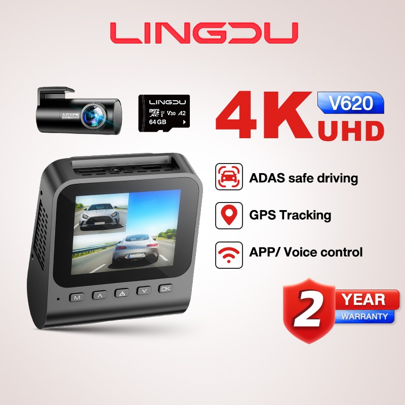 4K Dash Cam ADAS GPS WIFI6 ADAS HDR Built-in front and rear camera ...